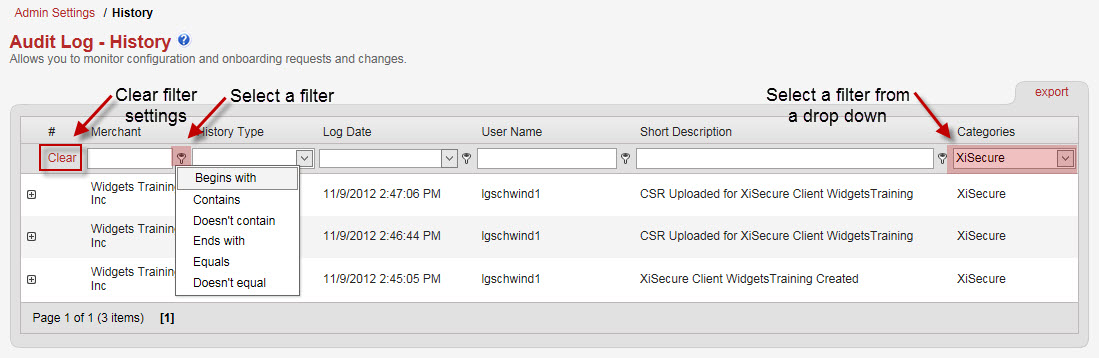 Audit Logs and History