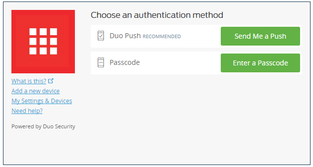 Using Duo Multi-Factor Authentication